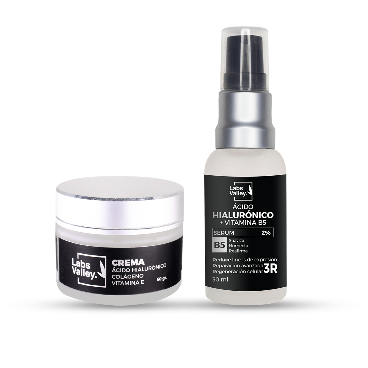 Hialurónico Labs Valley con B5 y Crema con Colágeno